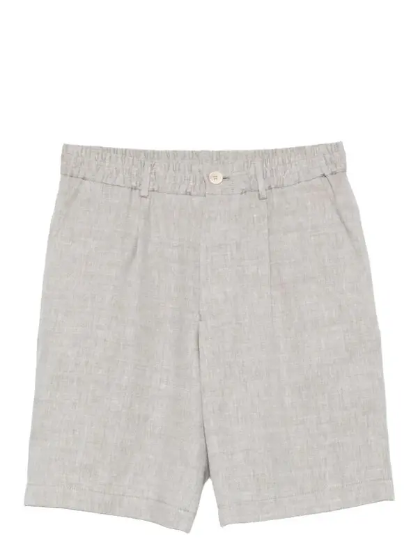 Brunello Cucinelli Herringbone Pleated Shorts - White
