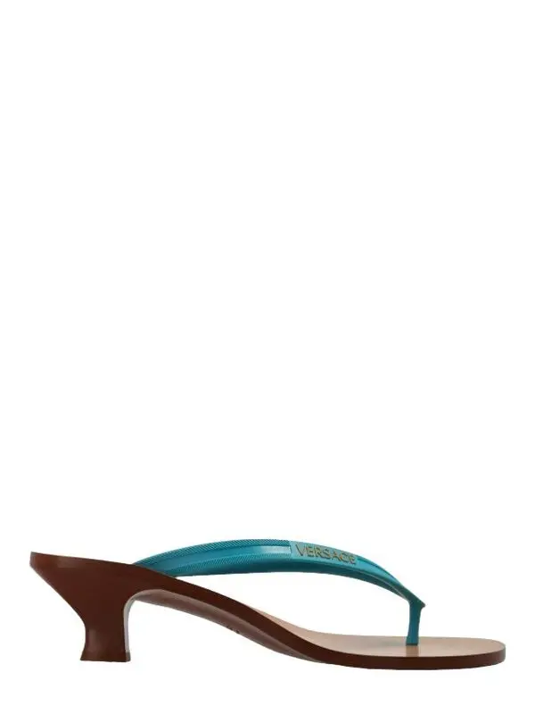 Versace Thong-strap Heeled Mules - Brown