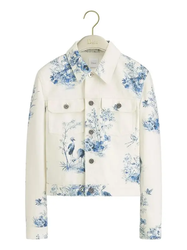 Dior Cropped Jacket With Floral And Bird Print - No