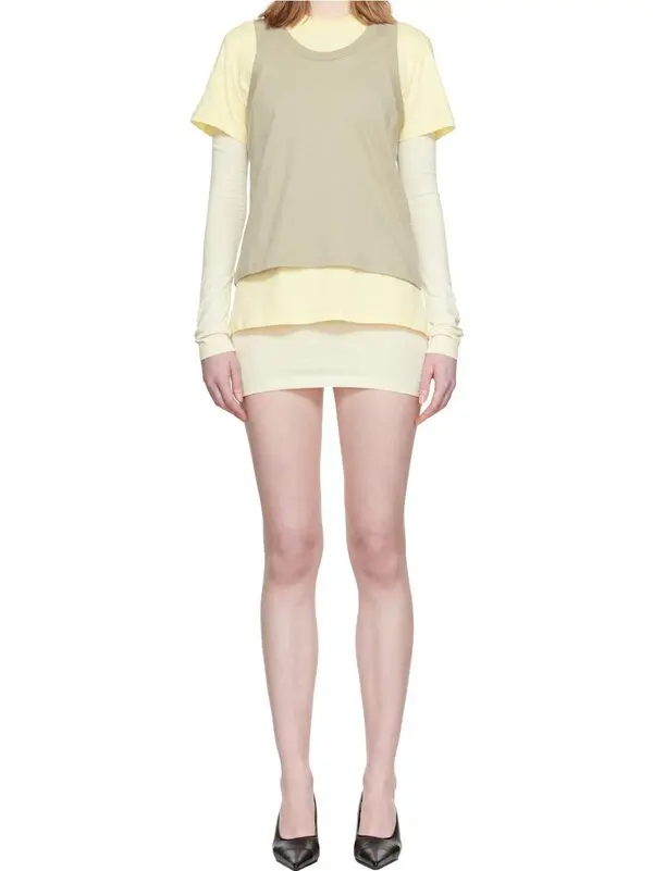 Wardrobe.NYC Layered Mini Dress - Nude