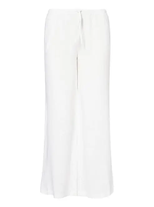 TALA Straight-leg Drawstring Linen-blend Trousers - Ivory
