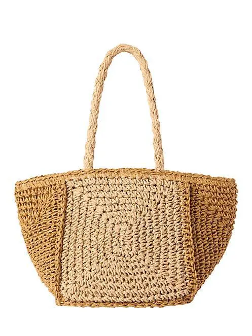 Whistles Patchwork Straw Mini Bag - Multi-coloured