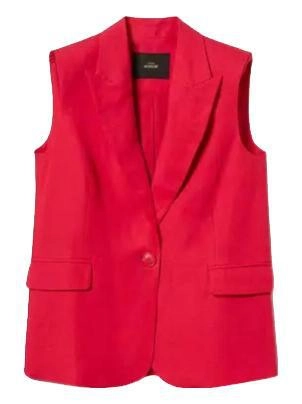 TWINSET Single-breasted Notched Lapel Waistcoat - Red