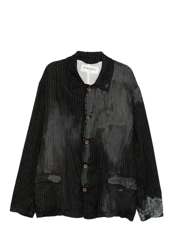 RUNDHOLZ Pinstripe Pattern Faded Jacket - Black