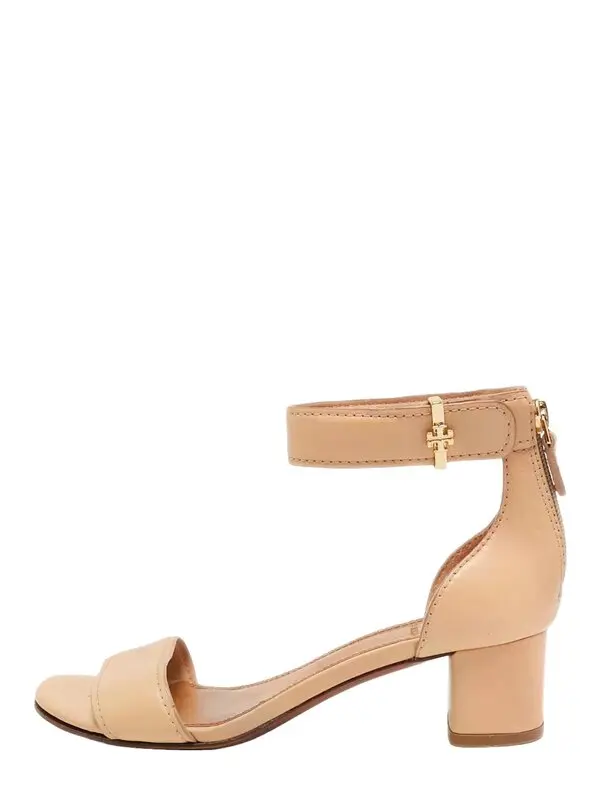 Tory Burch Leather Block Heel Sandals - Neutrals