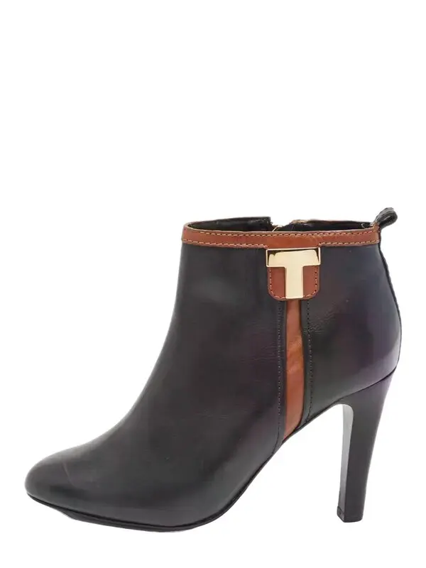 Tory Burch 85mm Double T Leather Ankle Boots - Black