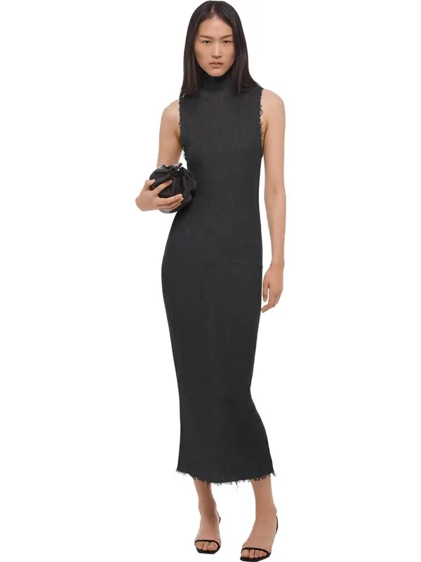 Helmut Lang Sleeveless High Neck Maxi Dress - Black