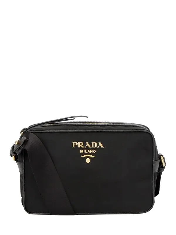 Prada Nylon Logo Camera Bag - Black