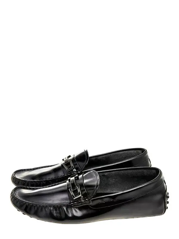 TOD'S Buckle Leather Loafers - Black