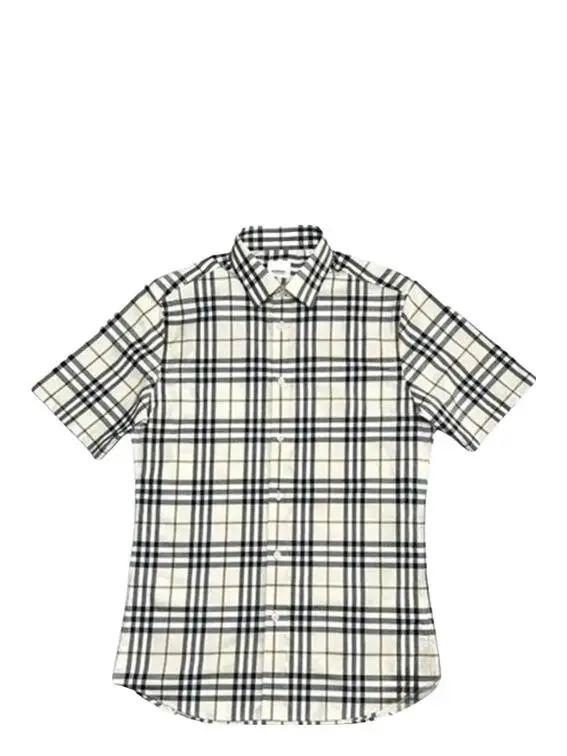 Burberry Plaid Short-sleeved Shirt - Gray