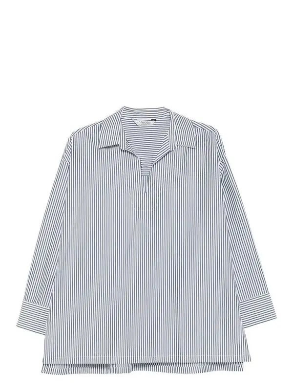 Max Mara Striped Cotton Shirt - Green