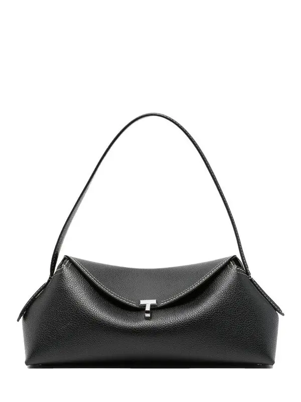 TOTEME Leather Top Handle Bag With T-lock Fastening - Black