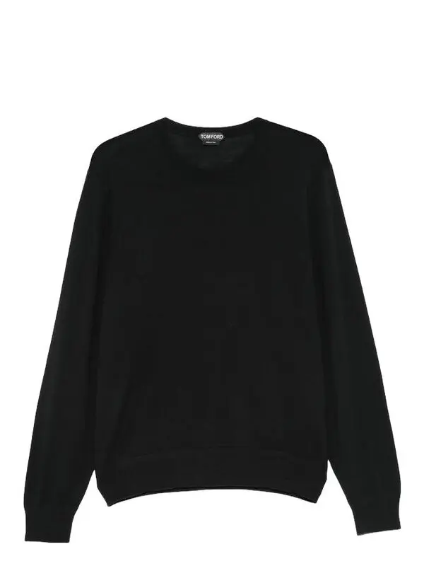 TOM FORD Fine Knit Crew Neck Wool Jumper - Black