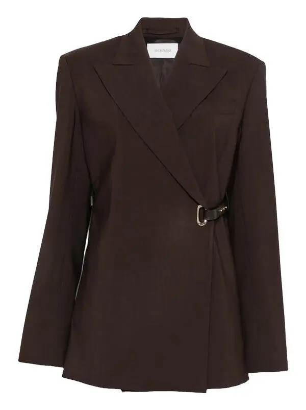 Sportmax Belted Wrap Blazer - Brown