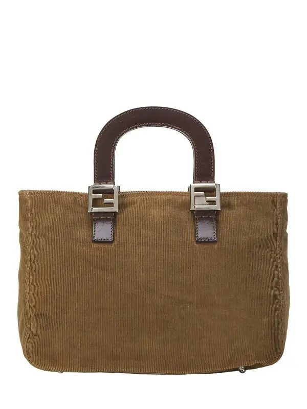 Fendi Corduroy Handbag - Brown