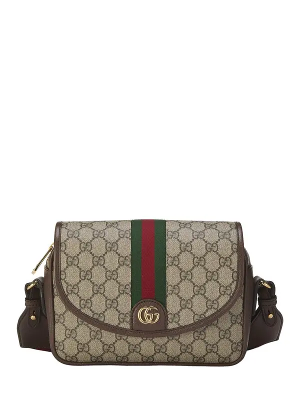 Gucci Gg Supreme Ophidia Shoulder Bag - Brown