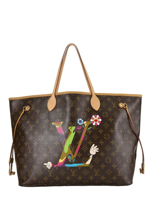 LOUIS VUITTON Takashi Murakami X Monogram Hands Neverfull Tote - Brown