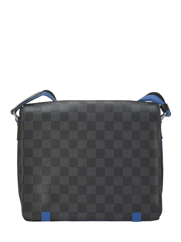 LOUIS VUITTON Damier Graphite District Nm Messenger Bag - Blue
