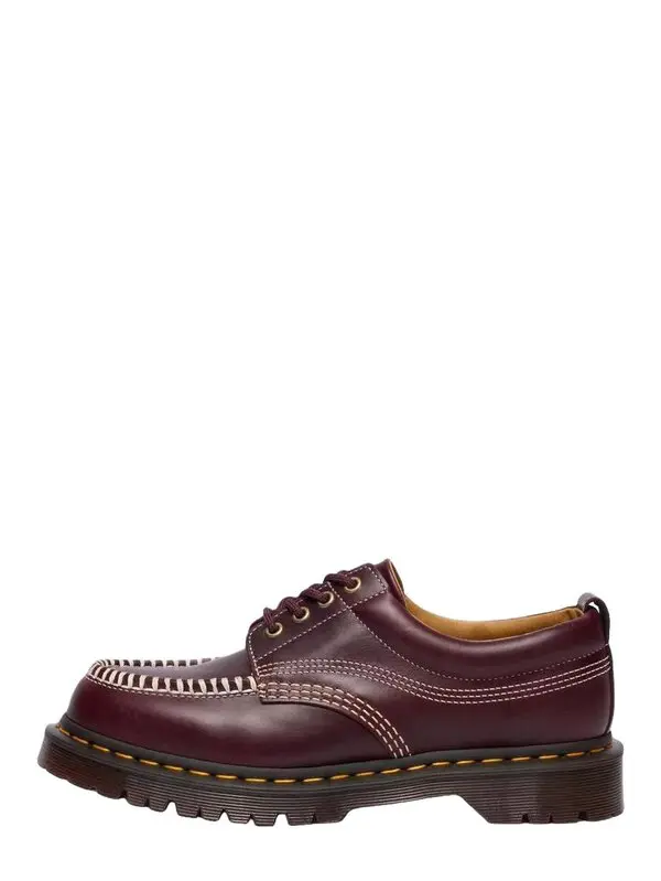 Dr. Martens Lowell Leather Moc Toe Shoes - Cherry Red