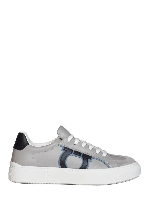 FERRAGAMO Gancini Calf Leather Sneakers - Multicolor