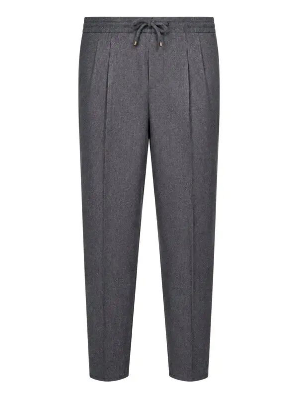 Brunello Cucinelli Virgin Wool Drawstring Trousers - Multicolor