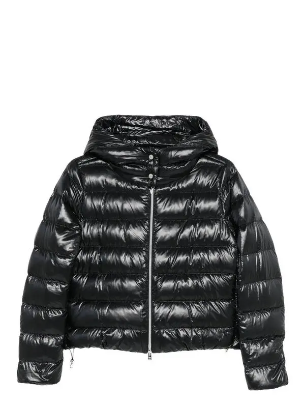 Herno Hooded Zip-up Puffer Jacket - Black