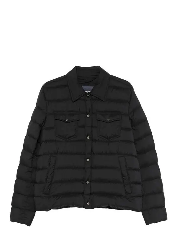 Herno Quilted Down Jacket With Classic Collar - Black
