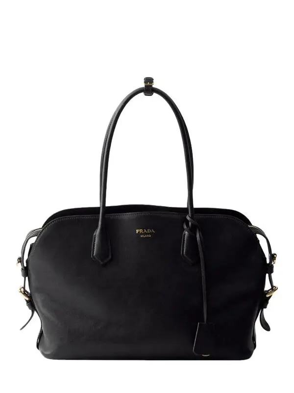 Prada Buffalo Leather Tote Bag - Black