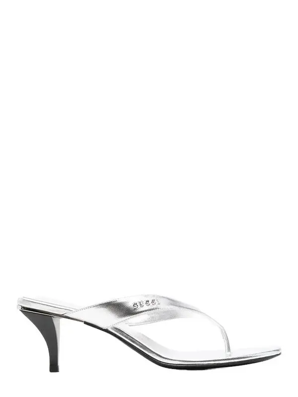 Gucci Tone Thong Strap Sandals - Silver