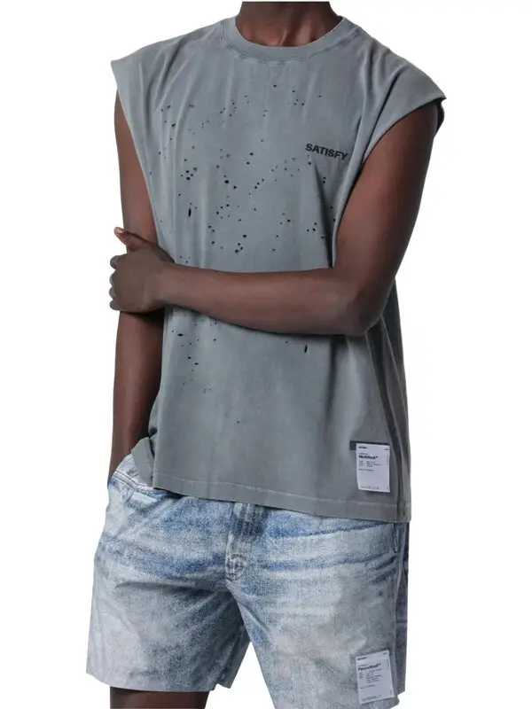 Satisfy Mothtech Distressed Muscle T-shirt - Gray