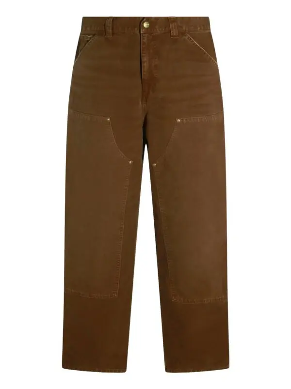 Carhartt Work In Progress Double Knee Cotton Trousers - Brown