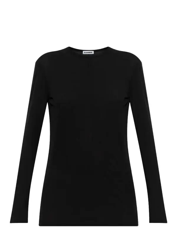 JIL SANDER Long-sleeve Cotton T-shirt - Black
