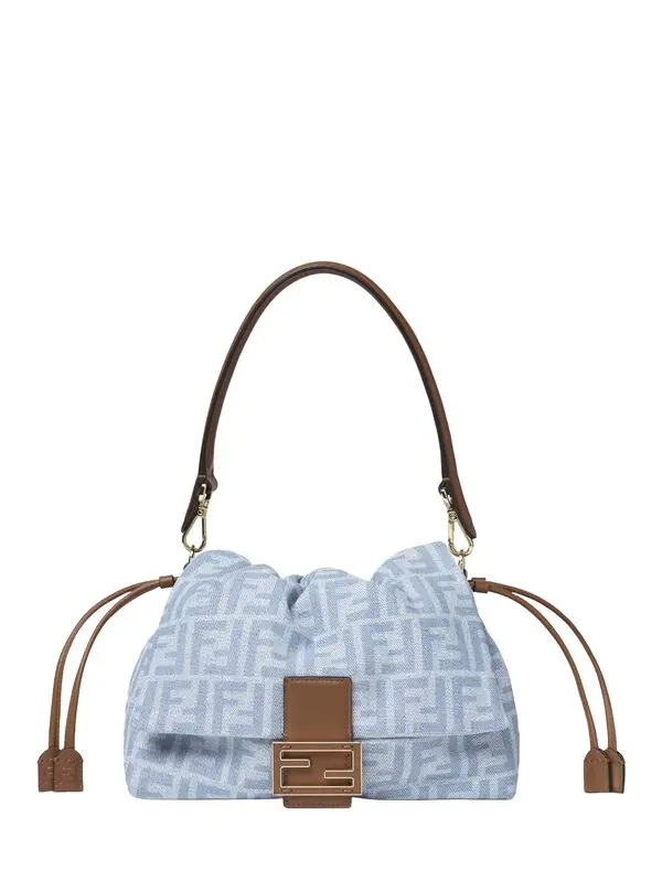 Fendi Light Blue Ff Denim Baguette Mamma Bag - Multicolor
