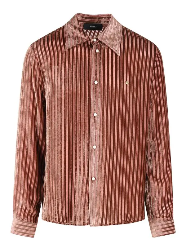 Amiri Viscose And Peach Silk Shirt - Red