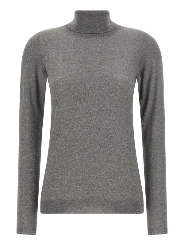 Brunello Cucinelli Sparkling Turtleneck Sweater - Gray