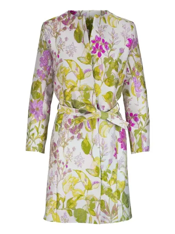Libertine Floral-print Belted Coat - Neutrals
