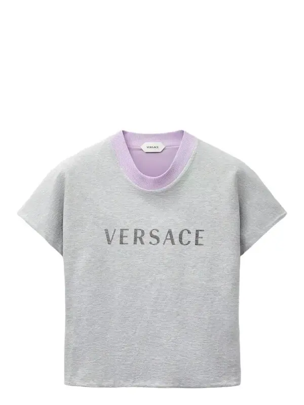 Versace Logo Print T-shirt - Grey