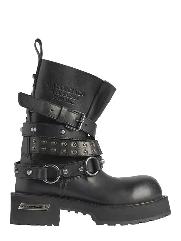Balenciaga Buckled Leather Boots - Black