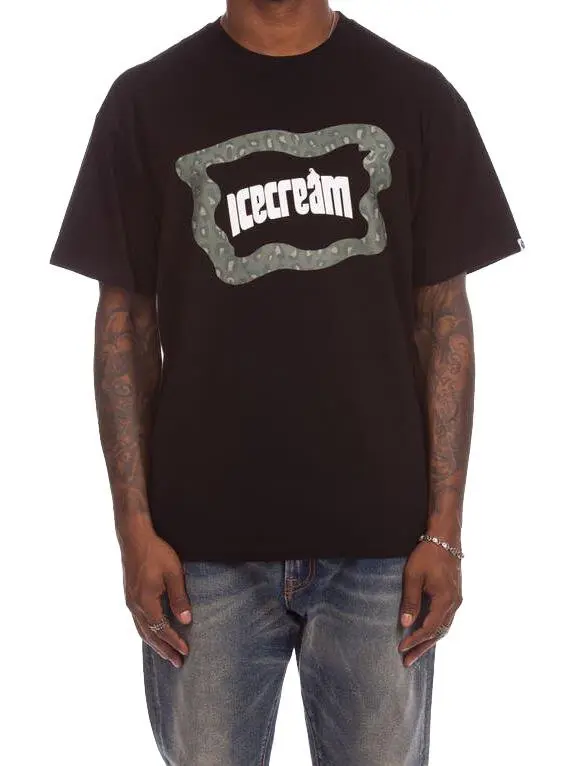 ICECREAM Leo Cotton Graphic T-shirt - Black