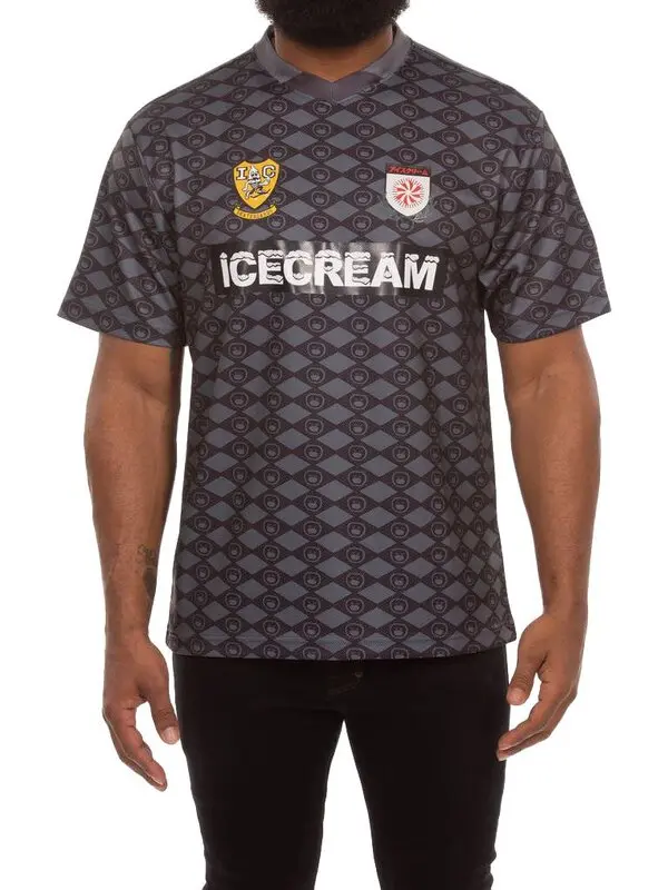 ICECREAM Frappe Short Sleeve Mesh V-neck Jersey - Black