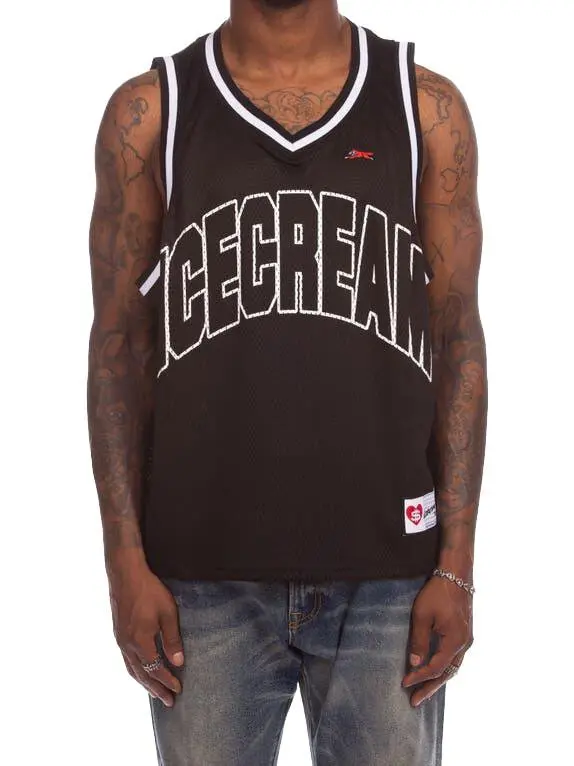 ICECREAM Drumstick" Mesh Tank - Black