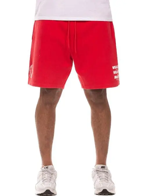 BILLIONAIRE BOYS CLUB Cotton Fleece Sweat Shorts - Red