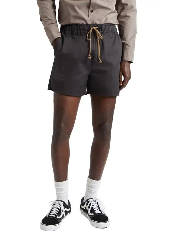JKEEFER Rollins Stretch Cotton Gabardine Running Shorts - Black