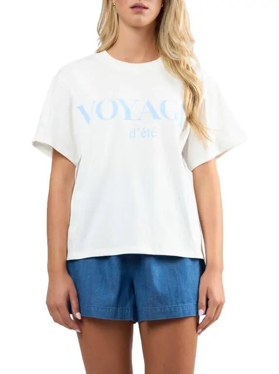 VIENS AVEC MOI Le Voyage Graphic Tee - Blue