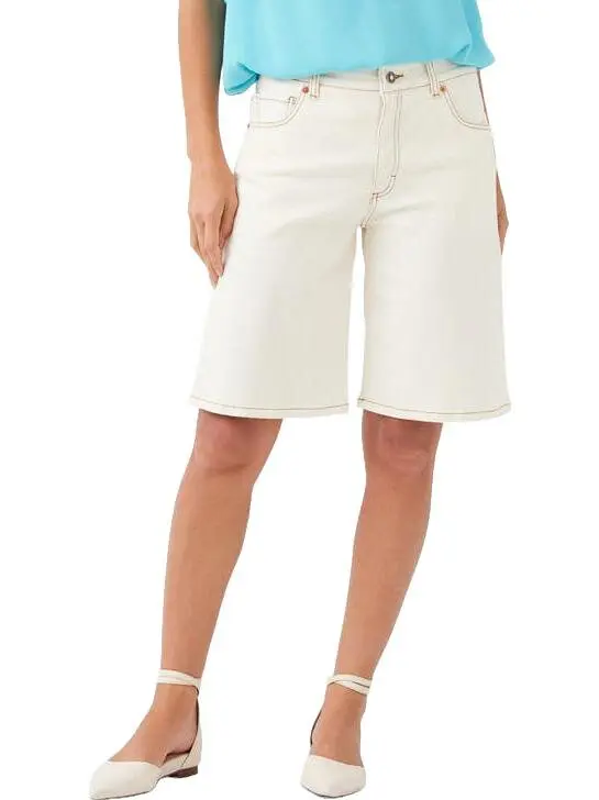 Karen Kane Denim Bermuda Shorts - Natural