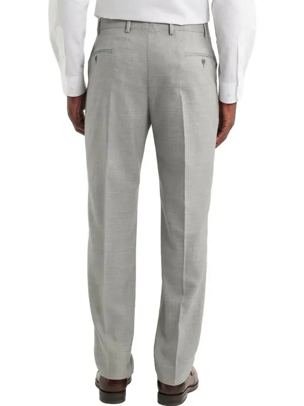 Emporio Armani Textured Virgin Wool Dress Pants - Grey