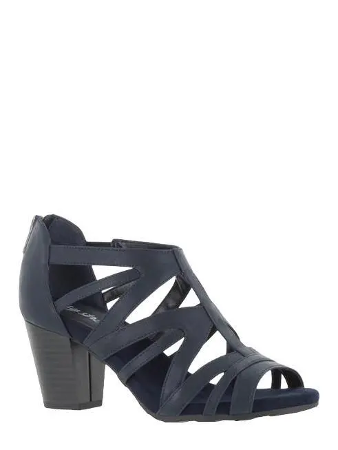 EASY WORKS BY EASY STREET Amaze Caged Heeled Sandal - Navy