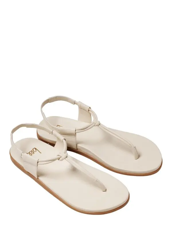 Beek Mango Leather Sandal With Thong Strap - Vanilla