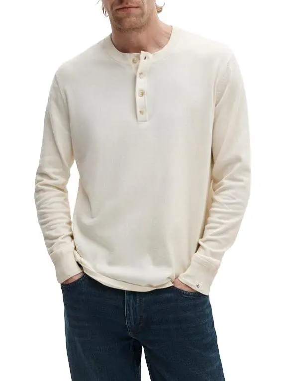 Rag & Bone Washed Cotton Henley - Chalk
