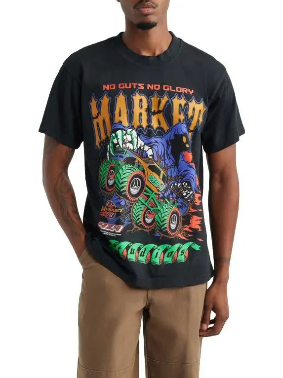 MARKET No Guts No Glory Cotton Graphic T-shirt - Black